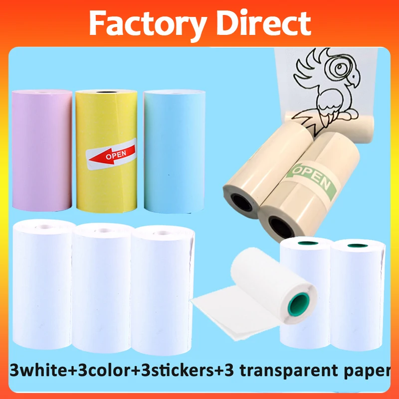 12Rolls-Thermal-Printer-Papers-57x25mm-Self-adhesive-Thermal-Papers-HD ...