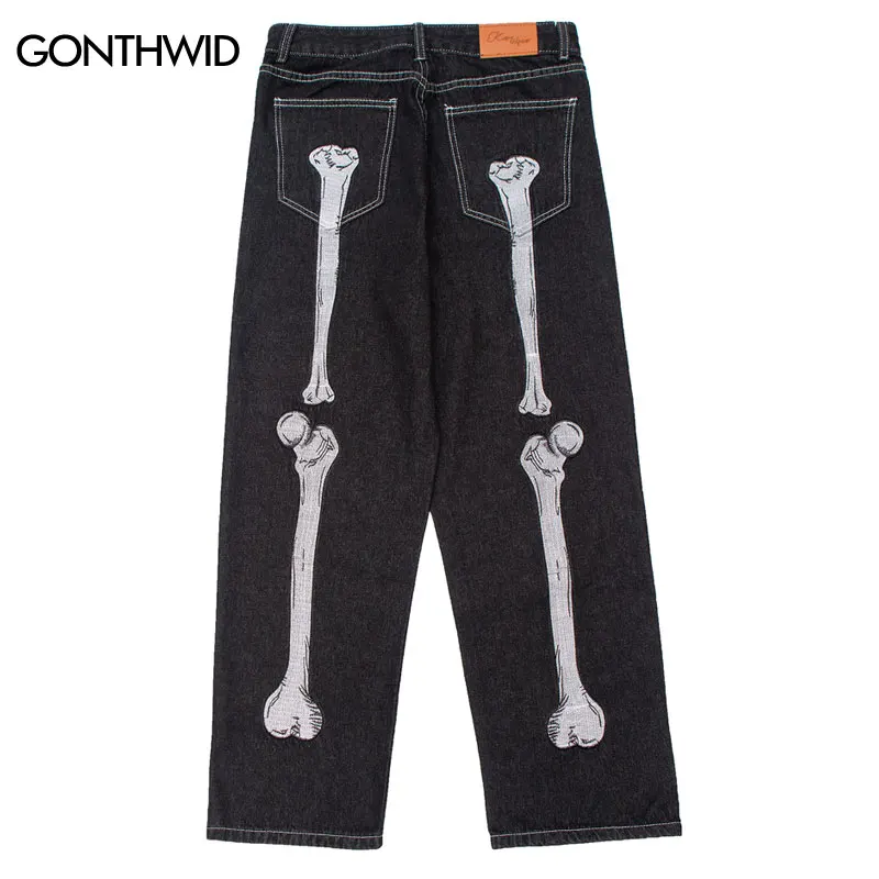 Hip-Hop-Denim-Pants-Streetwear-Embroidery-Skull-Skeleton-Bone-Punk ...