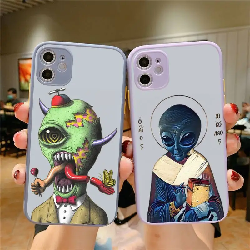 Aesthetics-Cute-Cartoon-alien-space-Phone-Case-for-iPhone-X-XR-XS-7-8 ...