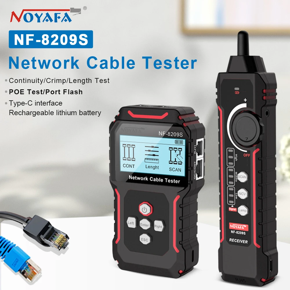 NOYAFA-NF-8209S-Network-Cable-Tracker-LCD-Display-Cable-Tester-Measure ...
