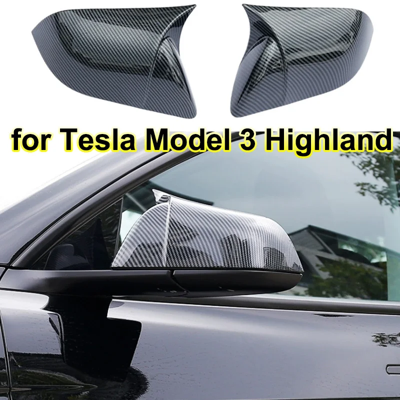 for-Tesla-Model-3-Highland-2024-Rearview-Mirror-Protection-Cover-Carbon ...