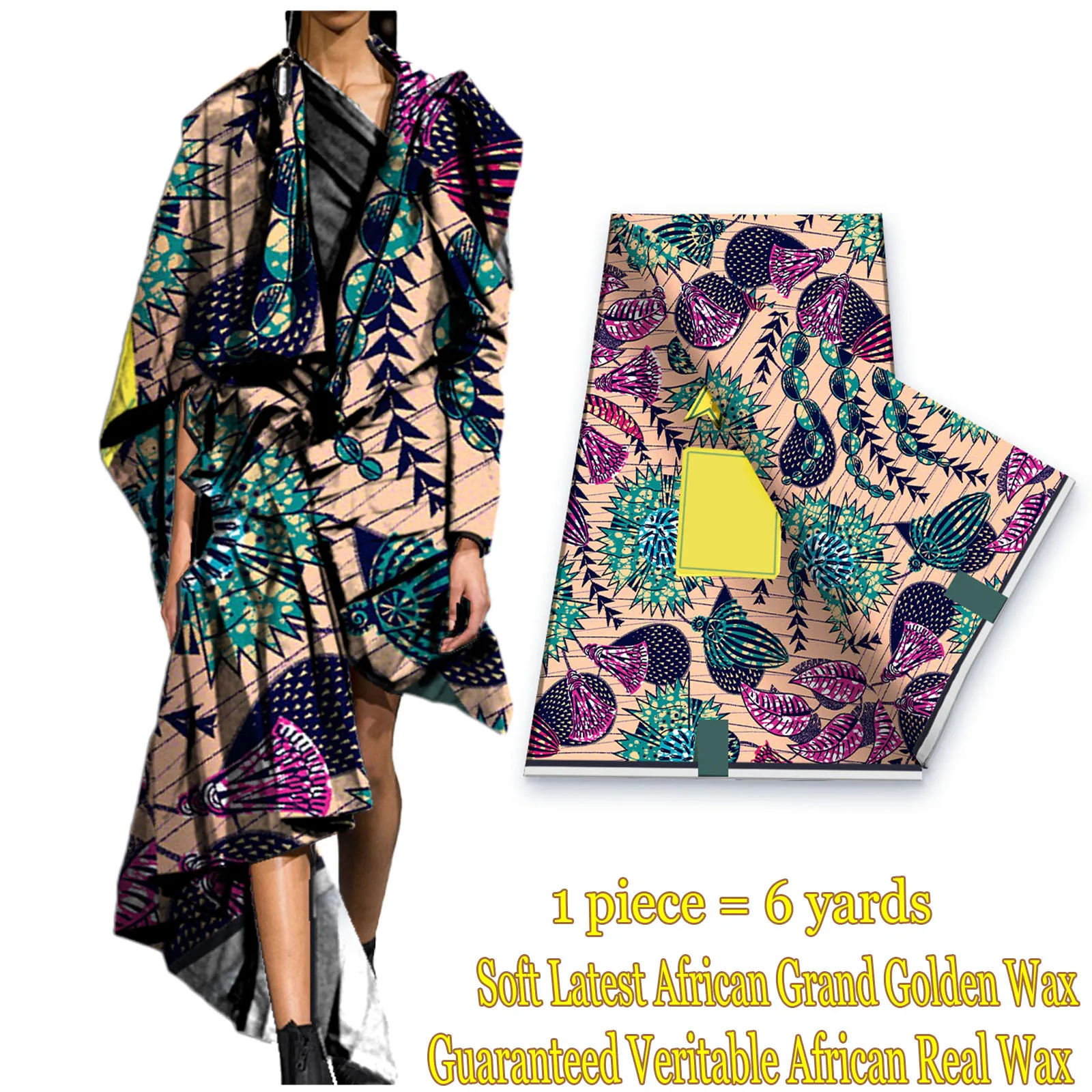 2024-New-Grand-African-Wax-Glitter-Glam-Fabric-Cotton-Ankara-Batik-Gold ...