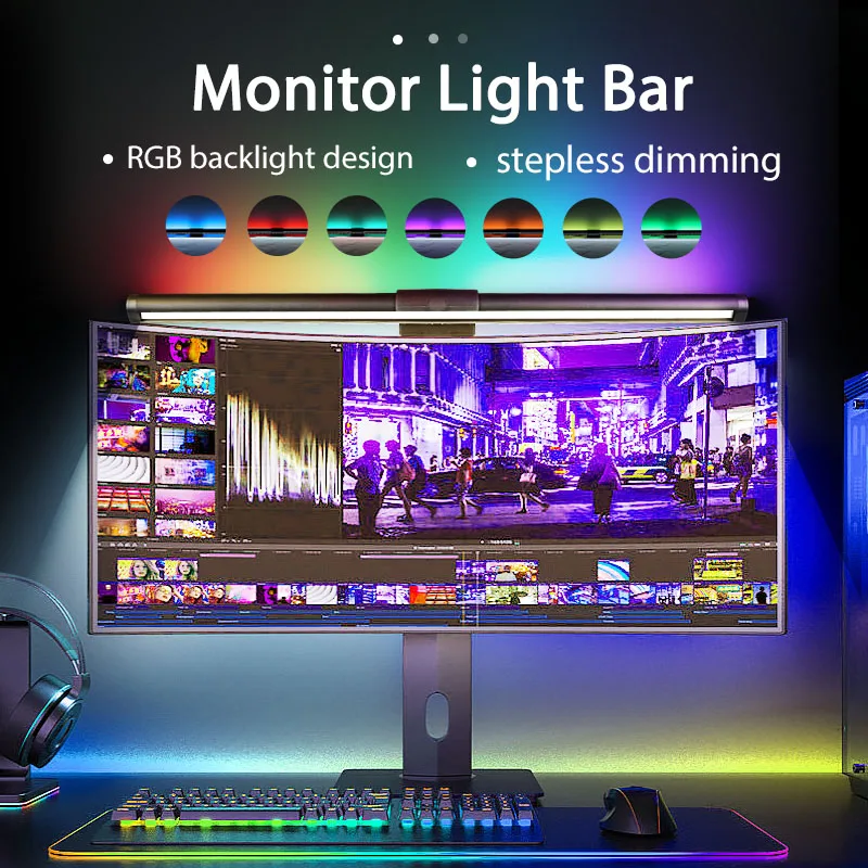Led 라이트 바 모니터 컴퓨터 책상 램프 무단 디밍 Usb 독서 조명 모니터 램프 테이블 컴퓨터 백라이트 스크린 조명