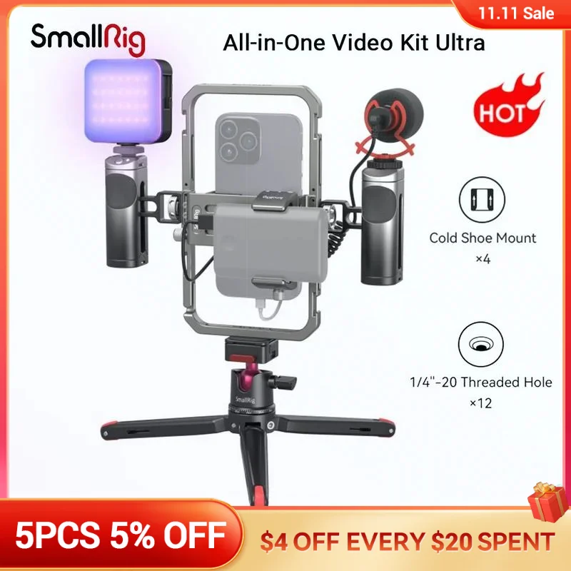 SmallRig-Mobile-Phone-Video-Rig-Kit-All-in-One-Kit-Vlogging-Trip-Light ...