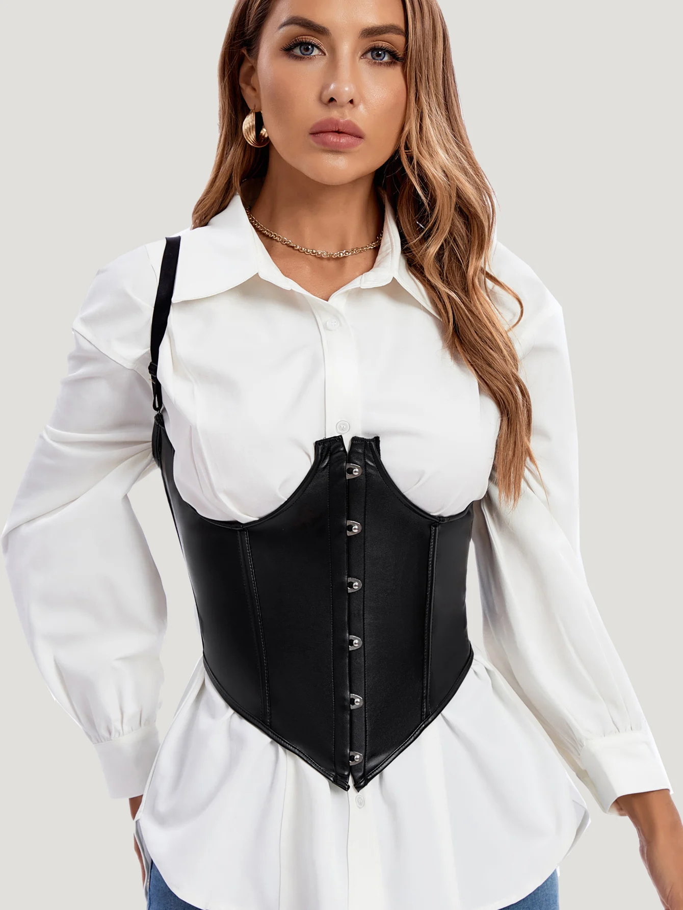 Sexy-Leather-Corset-Top-Steampunk-Bustiers-and-Corsets-Vest-Shapewear ...