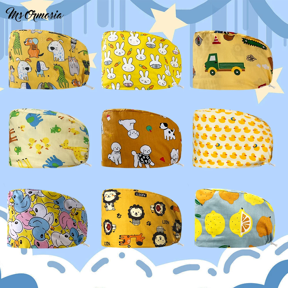 Cartoon-Pattern-Medical-Nursing-Scrub-Hat-Hospital-Doctor-Work-Caps ...