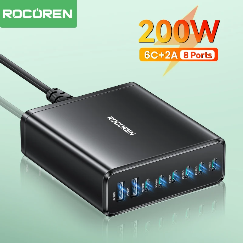 Rocoren-Carregador-USB-Tipo-C-8-Portas-Carregamento-R-pido-rea-de ...