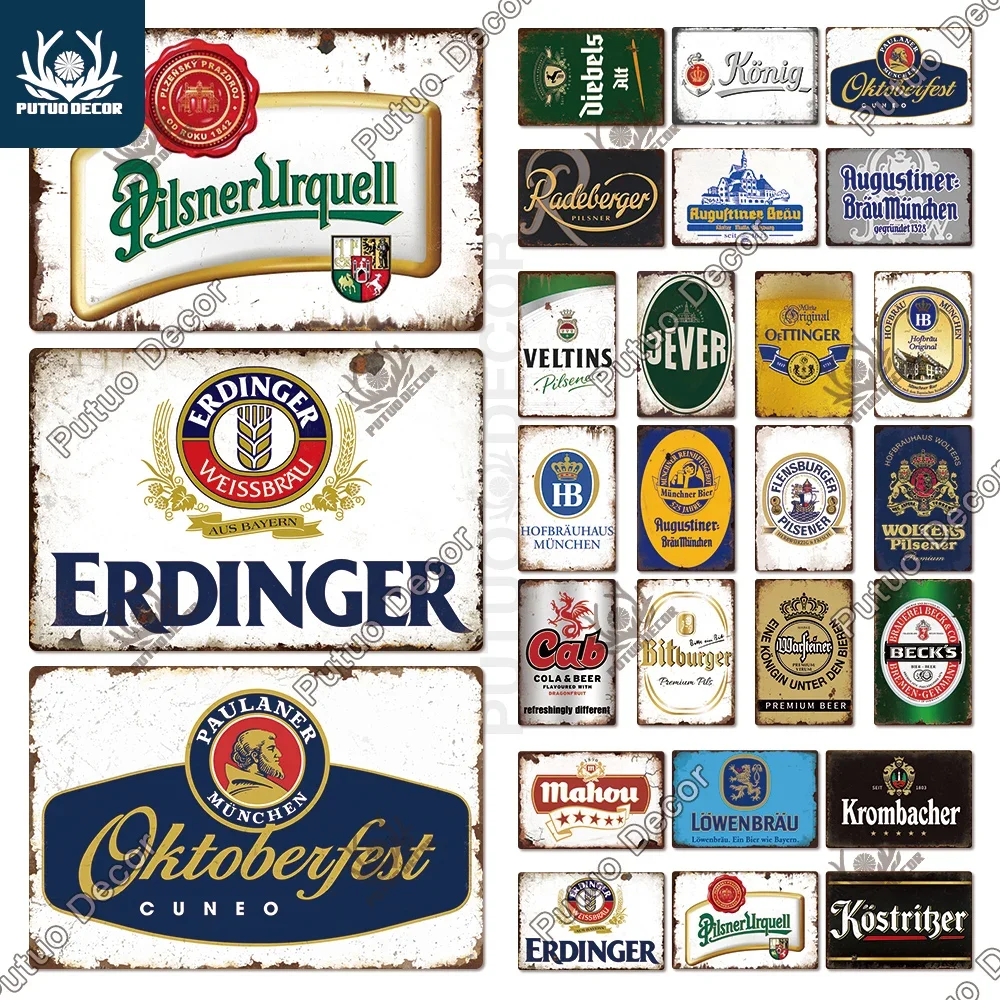 Putuo Decor Germany Beer Brand Metal Sign Plaque Metal Vintage Tin Sign ...