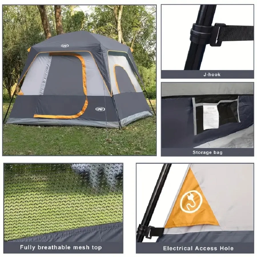 UNP 4 Person Tent, Portable Cabin Tent, Camping Tent Easy Set Up ...