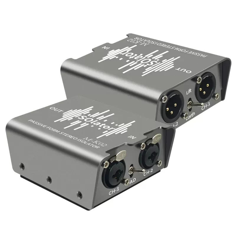 Passive-Dual-6-35mm-to-XLR-Audio-Stereo-Signal-Isolator-2-in-2-out-Hum ...