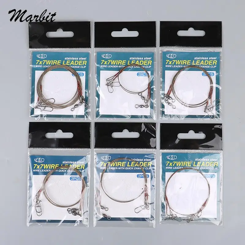2-Pcs-Steel-Fishing-Line-Wire-Leader-Fishing-Leash-Titanium-Wire-Anti ...