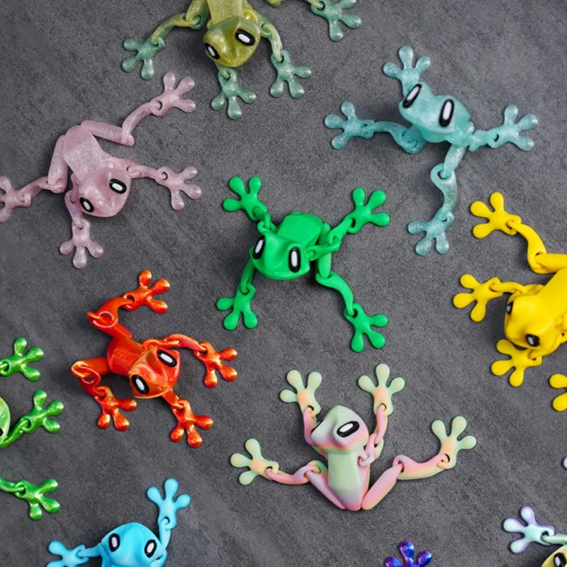 3D Printed Frog Ornament Joints Movable Magnetic Model Creative ...