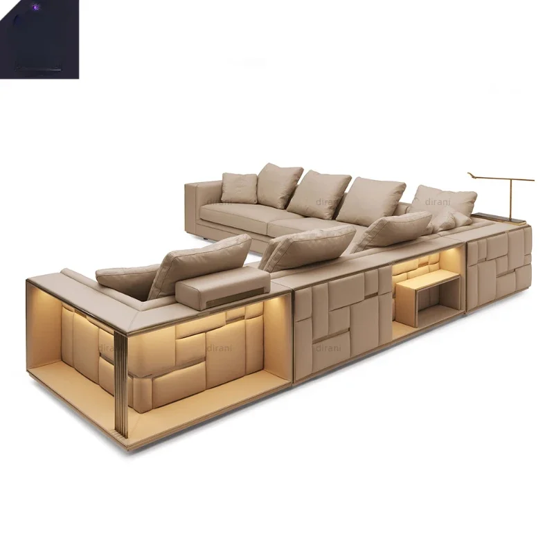 Sof-modular-grande-de-cuero-postmoderno-mueble-de-7-asientos-color ...