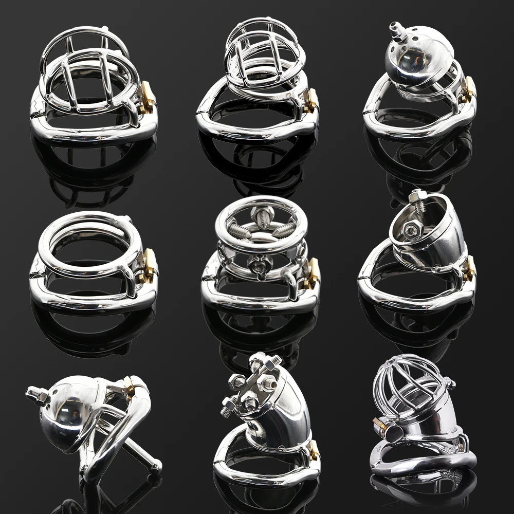 NEW-Stainless-Steel-Chastity-Cage-Small-Penis-Lock-Cage-Penis-Metal-Cock-Ring-Husband-Loyalty ...