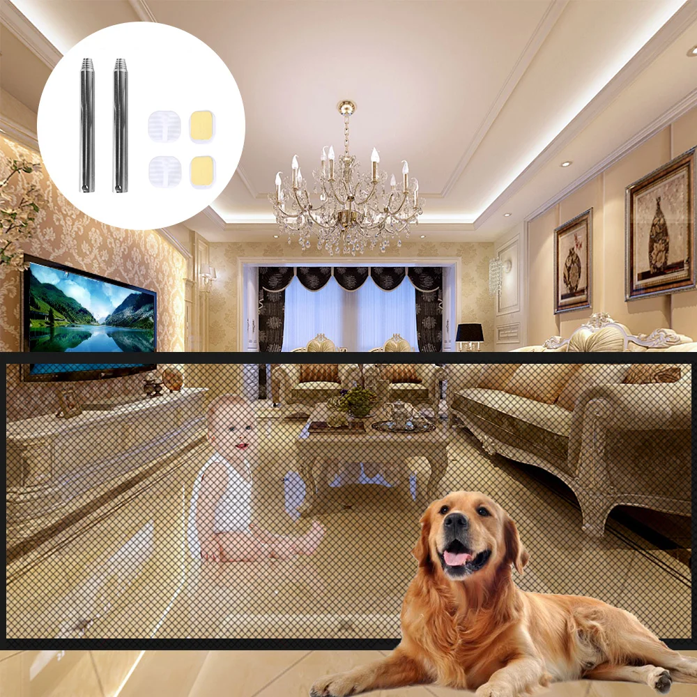 Pet-Barrier-Fences-Portable-Mesh-Dog-Gate-Folding-Breathable-Pet ...