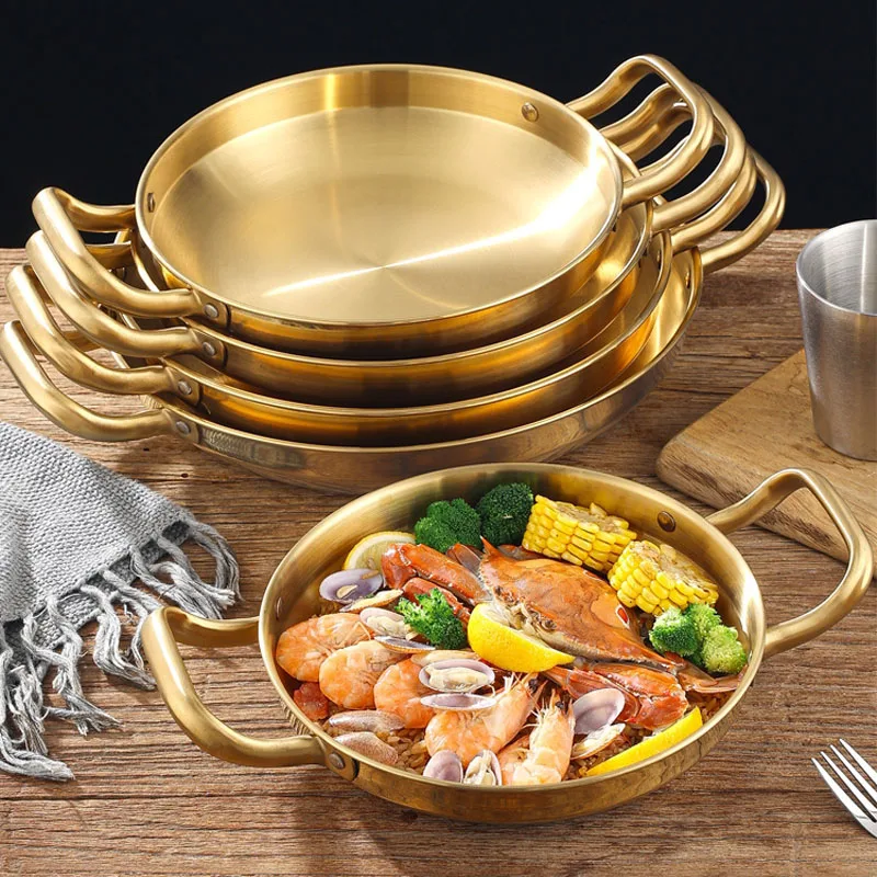 Stainless-Steel-Seafood-Rice-Pot-Home-Cooking-Paella-Pan-Picnic-Snack ...