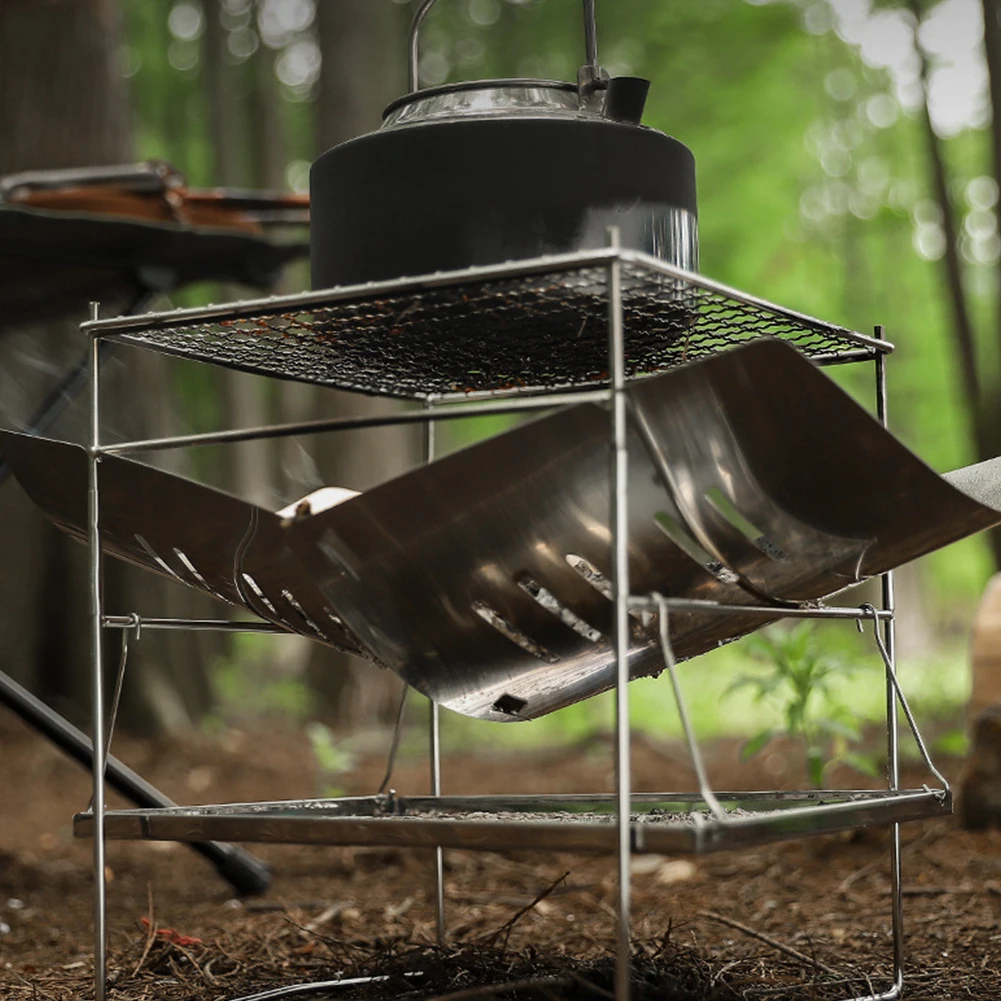 Bonfire-Stand-Portable-Camping-BBQ-Grill-Folding-Outdoor-Wood-Burner ...
