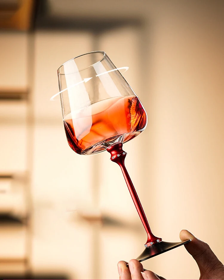 360 Degrees High Speed Rotating Red Wine Glass Handmade High-End ...