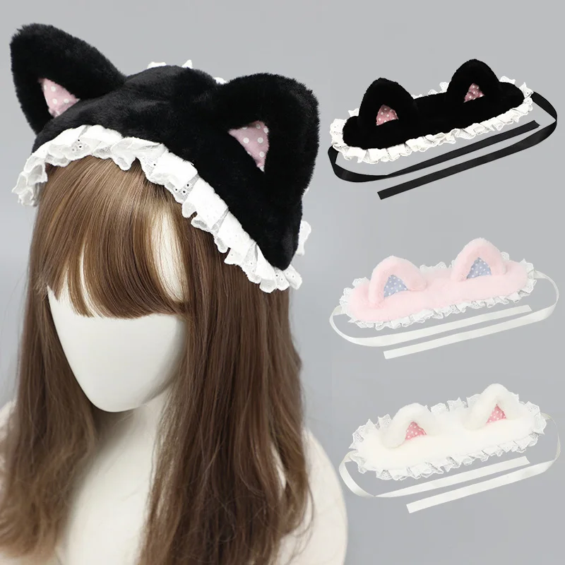 Cute-Cat-Ears-Head-Band-Plush-Hairband-For-Women-Girls-Cosplay-Kawaii ...