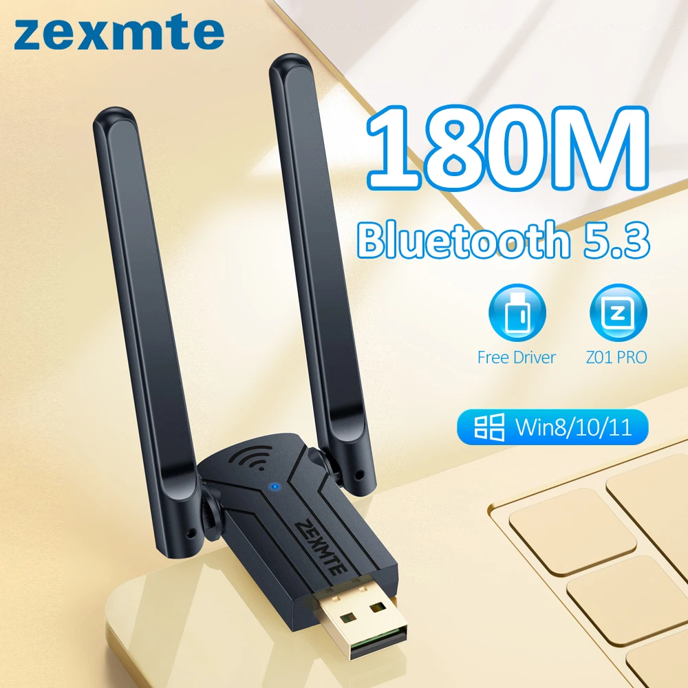 Zexmte-180M-Bluetooth-5-3-Adapter-USB-Bluetooth-5-1-EDR-Dongle-Audio ...