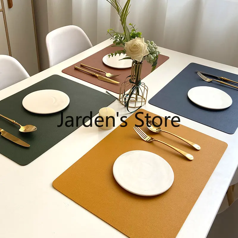Double-layer-Leather-Table-Mat-Nordic-Heat-proof-Placemat-Insulation ...