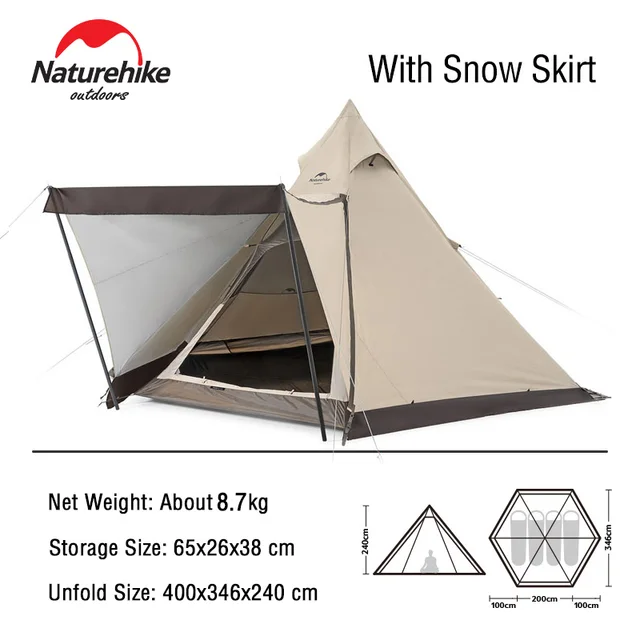 Naturehike Tent Waterproof 150D 5 8 Person Tent Portable Large Pyramid ...