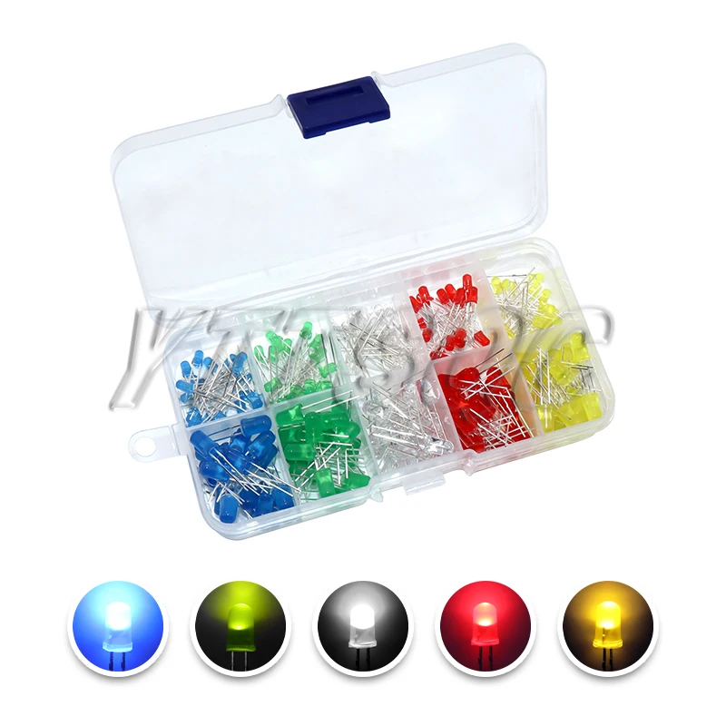 100-200PCS 3MM 5MM LED Diode Assorted Kit F3 F5 LED Light Emitting ...