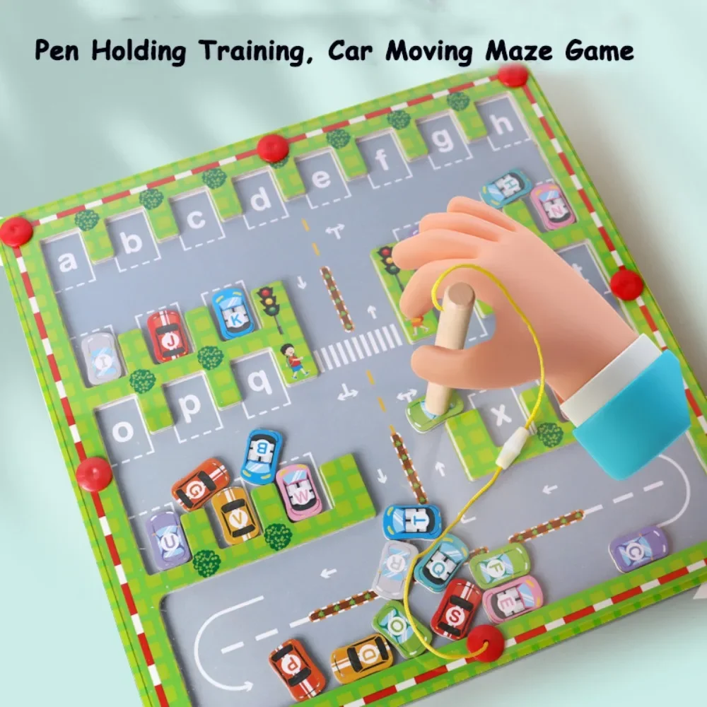 Wooden-Magnetic-Color-Maze-Parking-Lot-Puzzle-Learning-Education-Toys ...