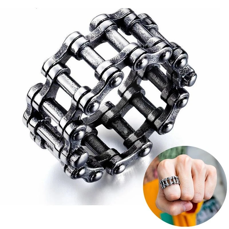 Vintage-Gothic-Bicycle-Style-Chain-Rings-for-Men-Creative-Punk-Rock ...