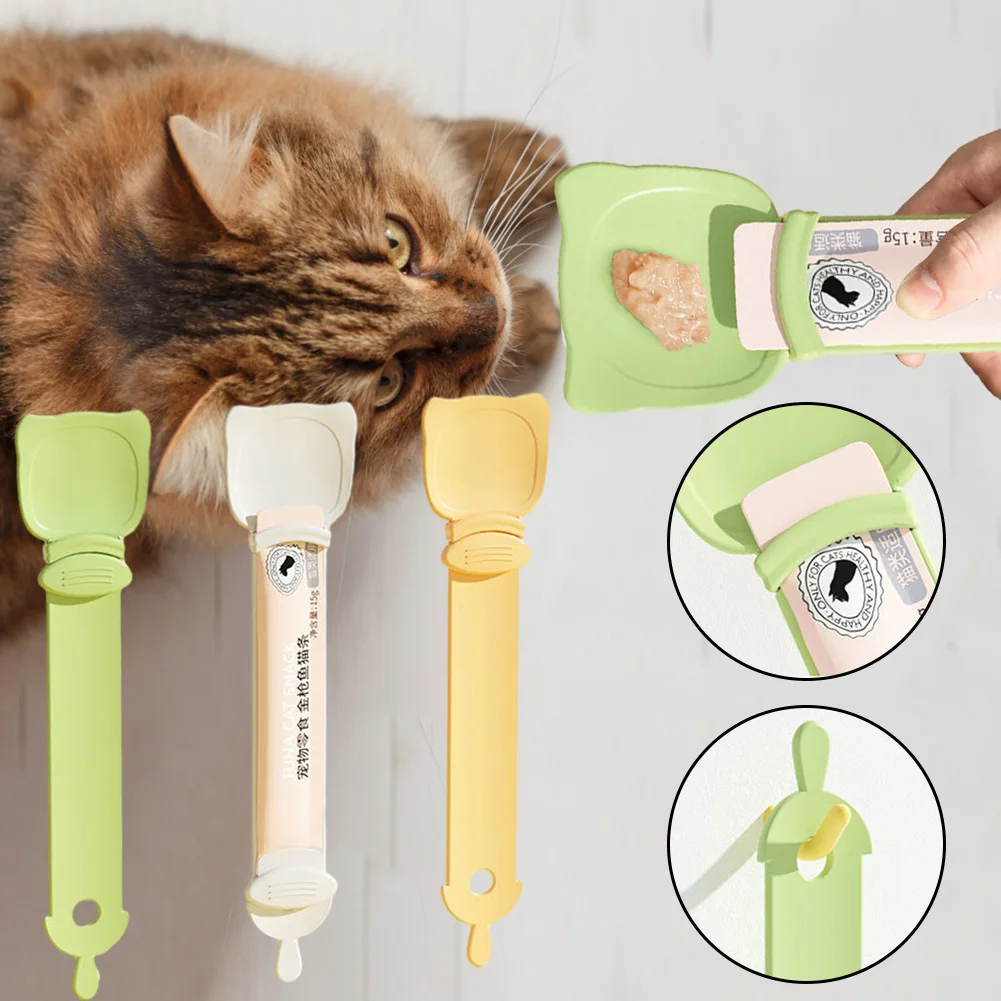 Cat-Food-Strip-Squeezer-Spoon-Long-Handle-Cat-Strip-Feeder-Meat-Mud-Cat ...