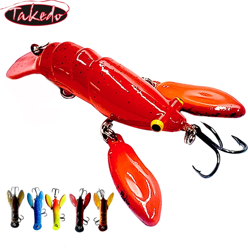 TAKEDO RL08 Lobster Run Fishing Lure ABS Material Swimbait 70mm 7g Shrimp Hard Lure With 8 ...