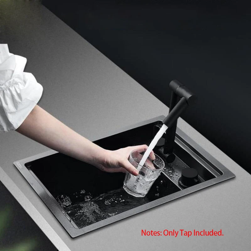 Foldable-Kitchen-Faucet-Hidden-Invisible-Sink-Tap-360-Swivel-Hot-Cold ...