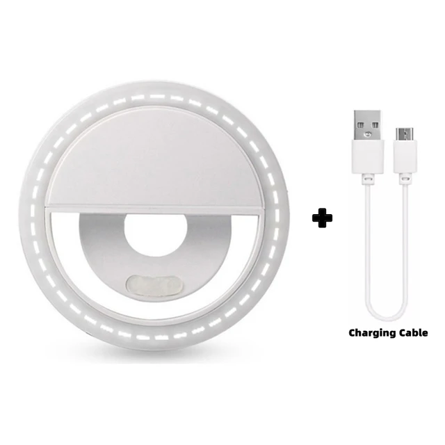 FGCLSY New Ring LED Flash USB Rechargeable Selfie Fill Light Mobile ...