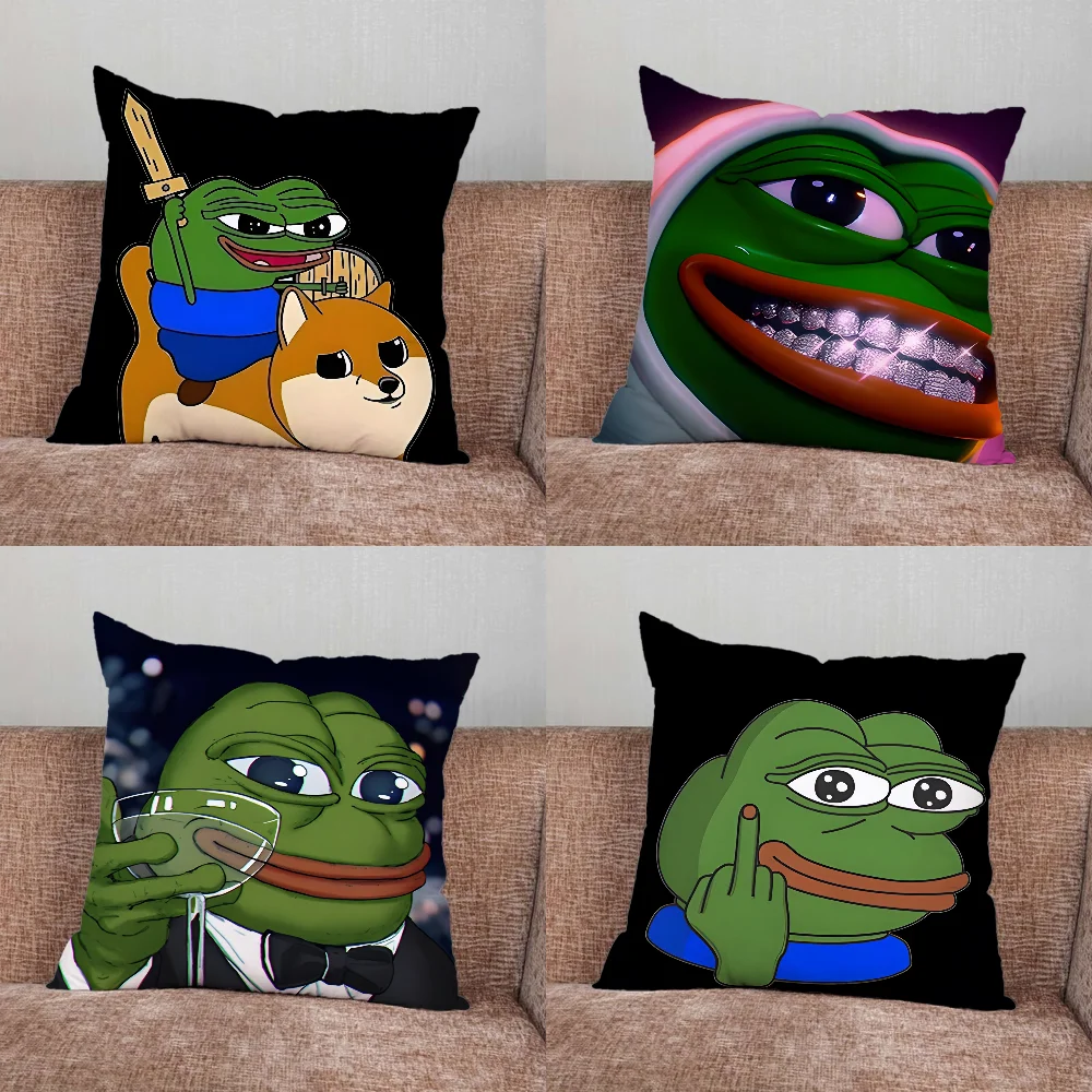 Funny P-Pepe Frog Sad Pillow Case For Home Bedroom Car Office ...