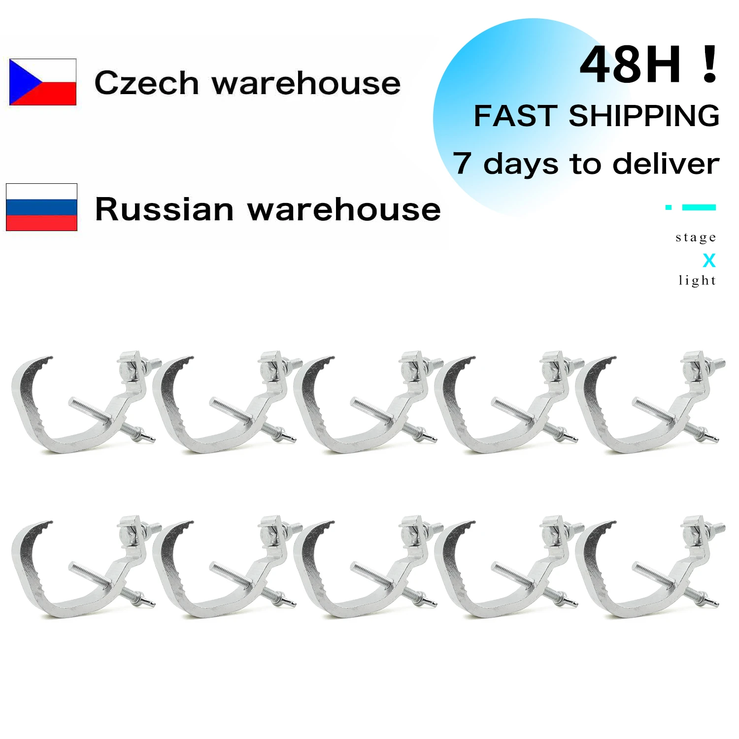 10pcs/lot Aluminum Lights Hook Led Par Hooks Profession Stage Equipment Led Stage Light Truss Dj ...