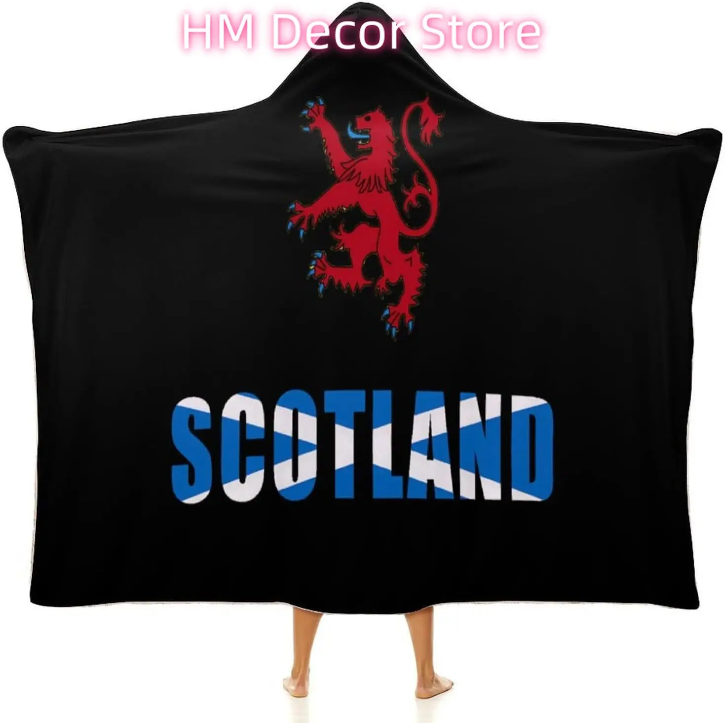 Scotland Royal Flag Scottish Lion Hooded Blanket Wearable Cloak Hoodies ...
