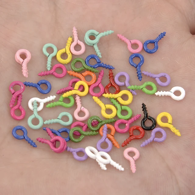 100Pcs Color Small Sheep Eyes Nail Screw Tiny Mini Eye Pins Hooks ...