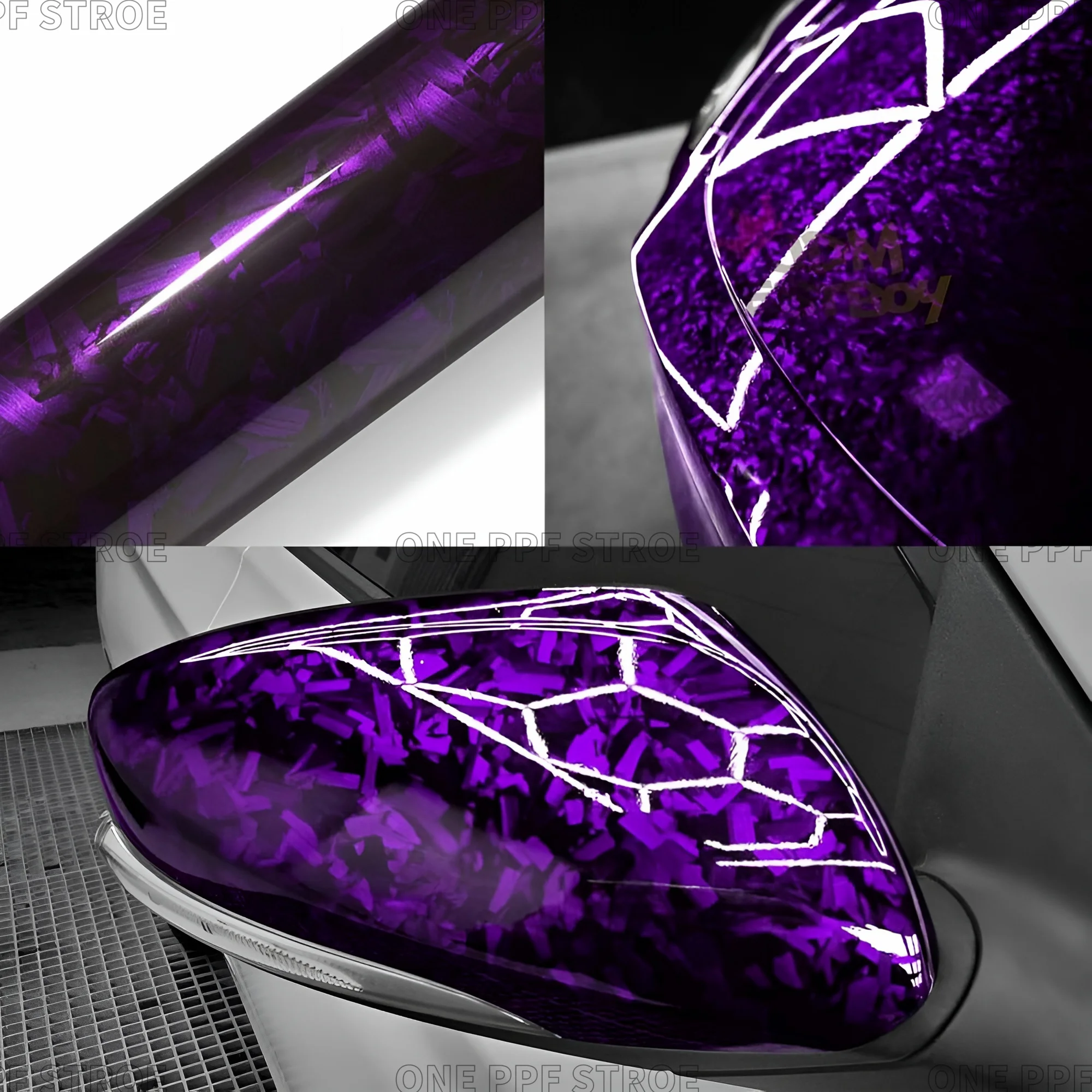 Carbon Fiber Vinyl Film Self Adhesive Auto Tuning Vinyl Wrap Glossy ...