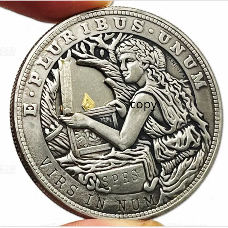 Mechanism-Movable-Challenge-Coin-Hobo-Nickel-Morgan-Dollar-Amazing-Art ...