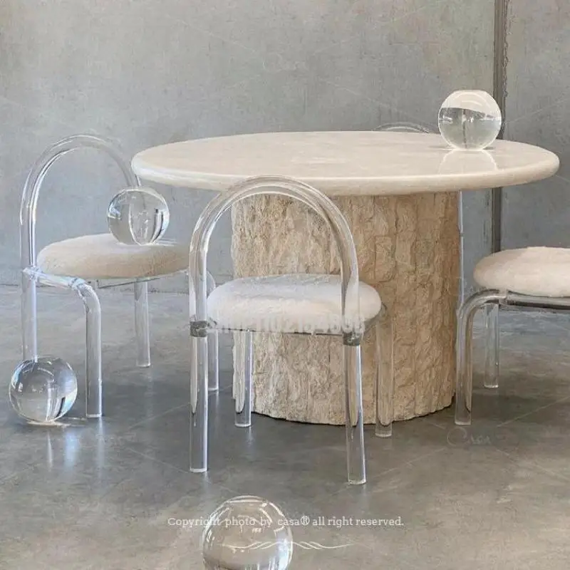 Acrylic-princess-transparent-single-dining-chair-dressing-ins-net-red ...