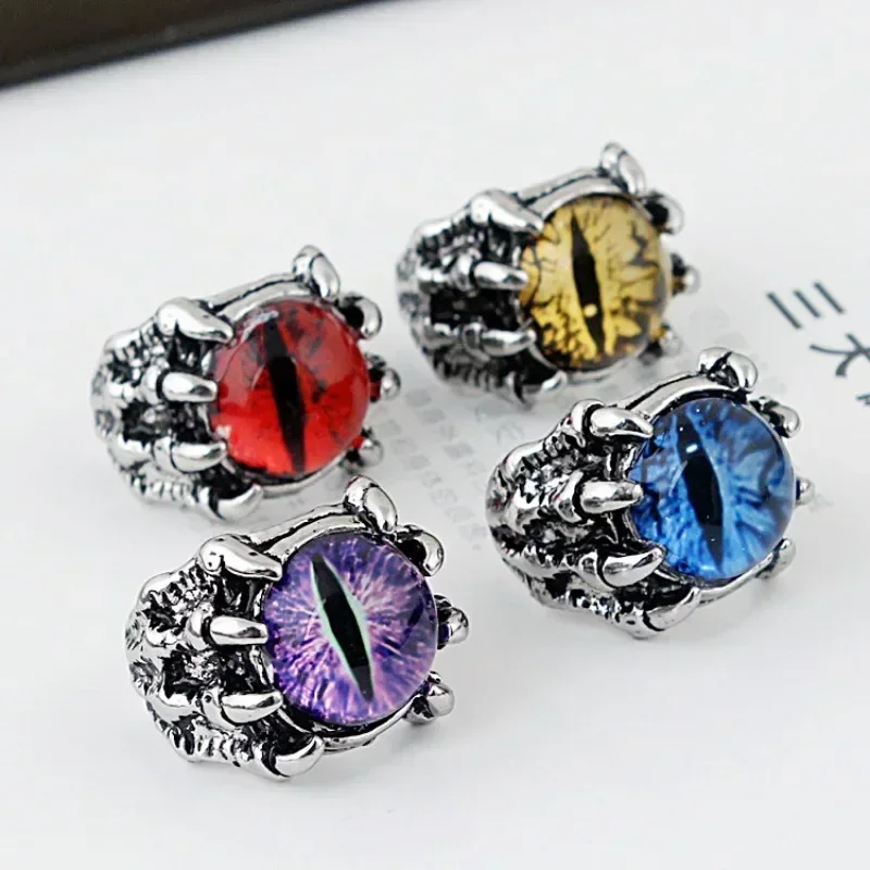 Men-s-Punk-Colorful-Evil-Eye-Rings-for-Men-Women-Fashion-Vintage-Demon ...