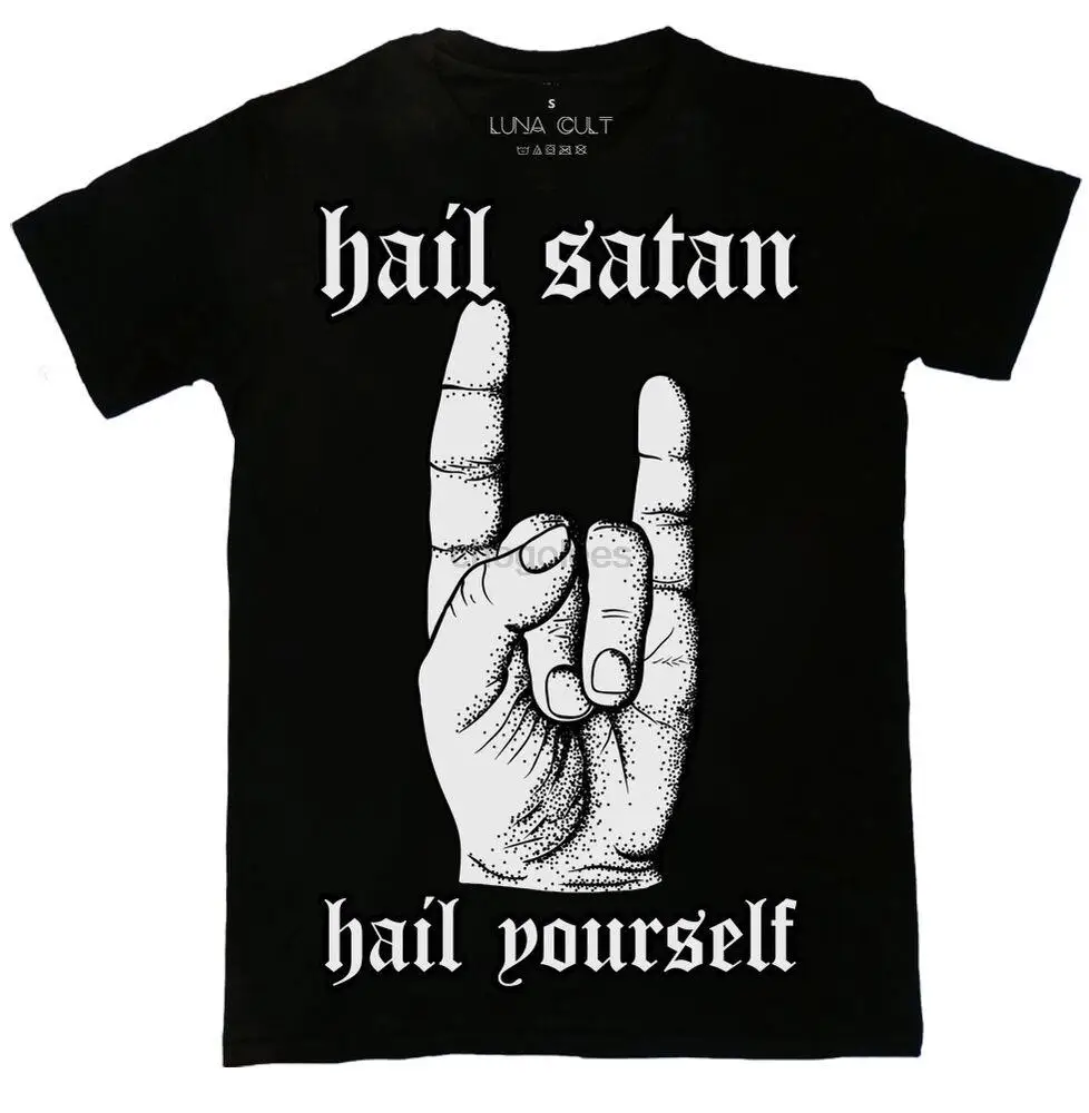 Occult-Hail-Satan-T-Shirt-Devil-Horn-Gothic-Satanic-Clothing-By-Luna ...