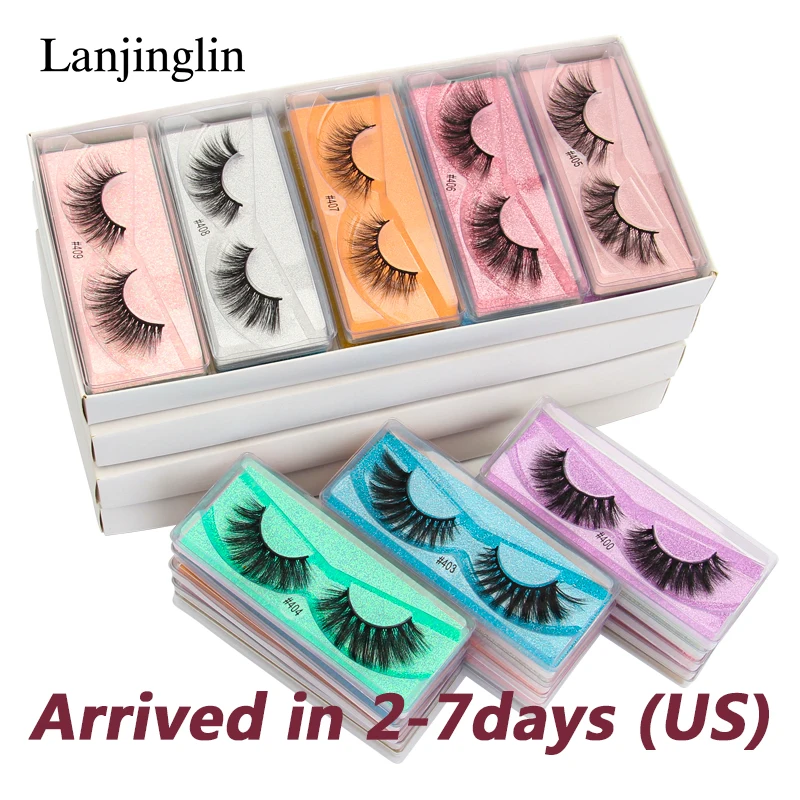 Lanjinglin-10-100Pcs-False-Eyelashes-Dramatic-Thick-3D-Mink-Lashes ...