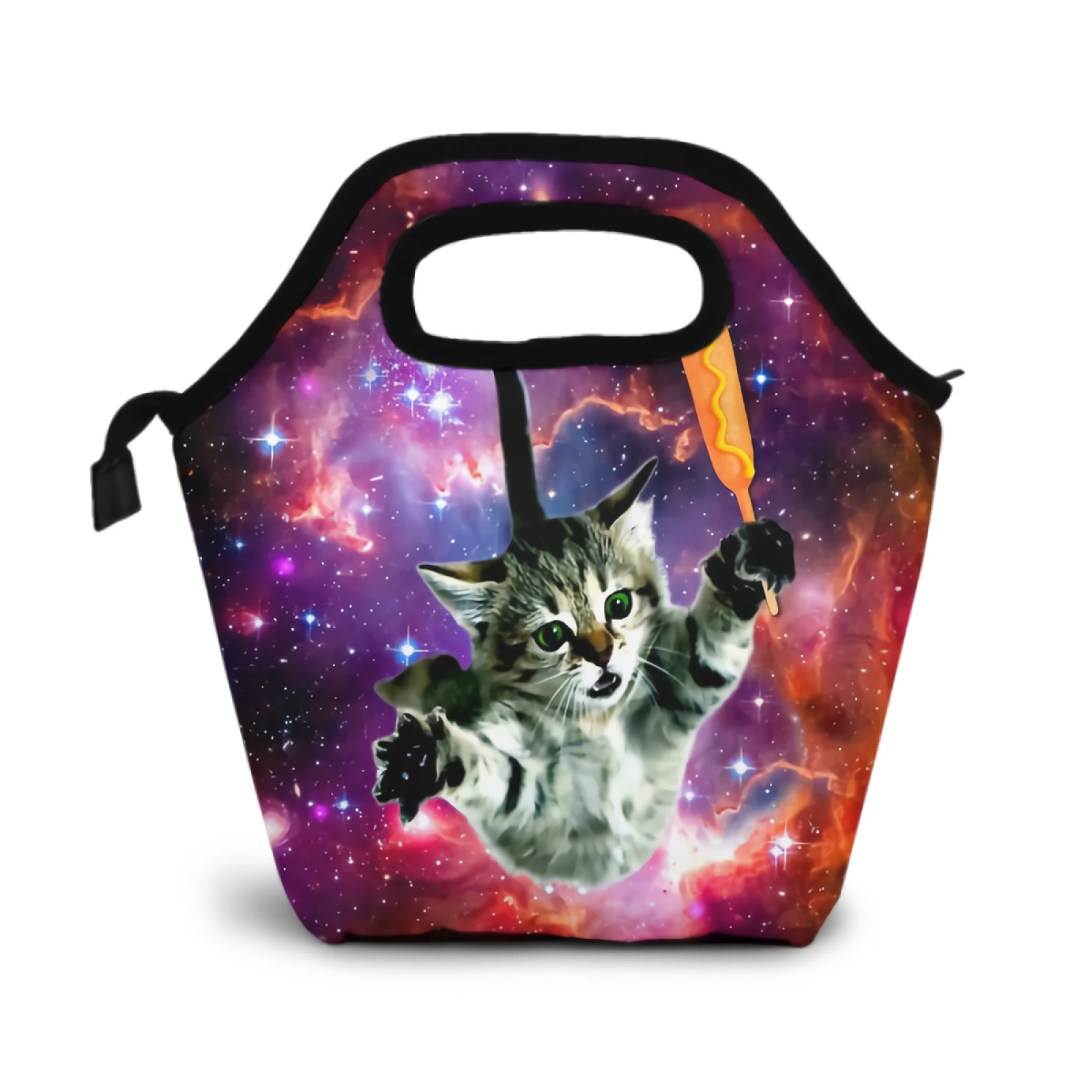 Sapce-Cat-Kids-Lunch-Bag-Galaxy-Space-Insulated-Cooler-Thermal-Holding ...