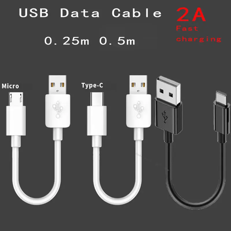 0-25M-0-5M-Short-USB-A-Type-C-Micro-Data-Cables-Fast-Charging-Charger ...