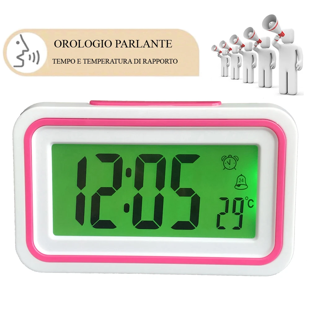 Italian-Japanese-language-Talking-Clock-Speaking-Time-Digital-Alarm ...