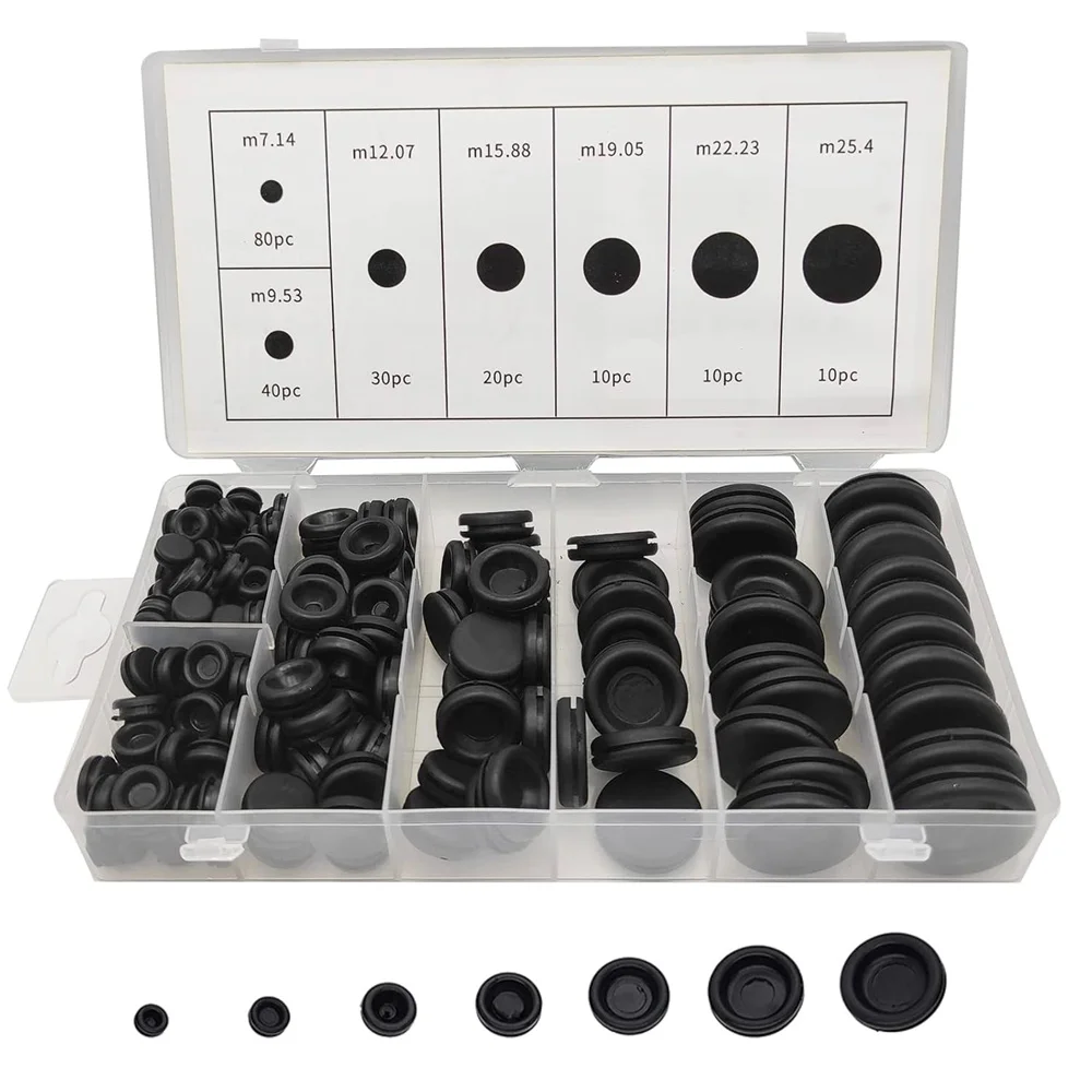 200Pcs Rubber Grommet Assortment Kit, Firewall Hole Plug Set Electrical ...
