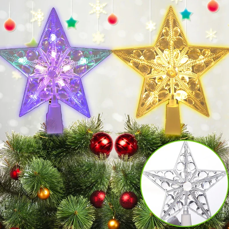Christmas-Tree-Top-Lights-LED-Glowing-Five-pointed-Star-Lamp-Sparkling ...