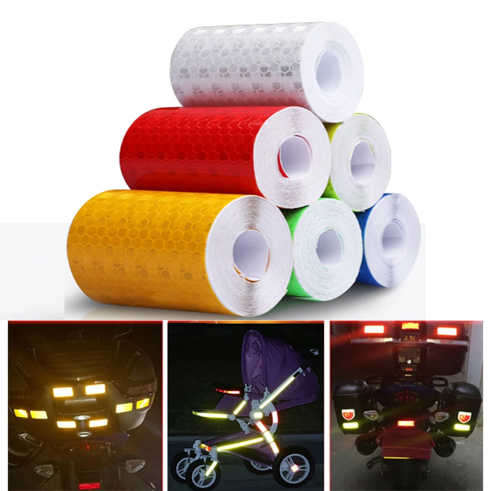 5cm*100cm Car Reflective Tape Safety Warning Car Decoration Sticker for ...