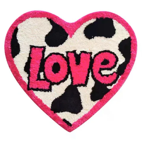 Cartoon-Heart-Carpet-Fluffy-Floor-Mat-Soft-Bedside-Mat-Plush-Round ...